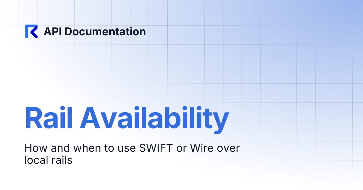 Rail Availability | API Documentation